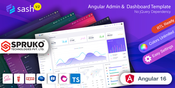 Sash – Angular Admin & Dashboard Template by SPRUKO | ThemeForest