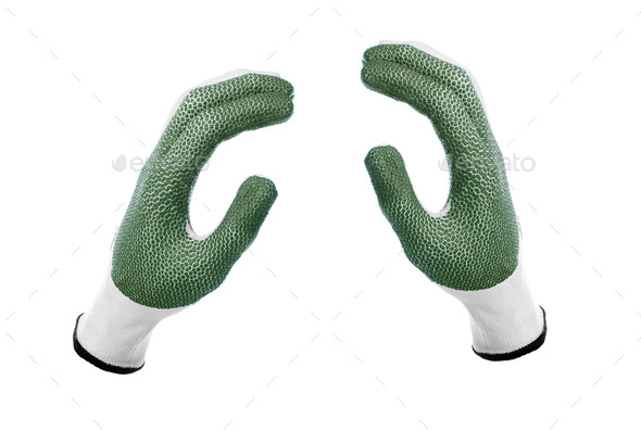 Green work gloves isolated Stock Photo by ozaiachin | PhotoDune