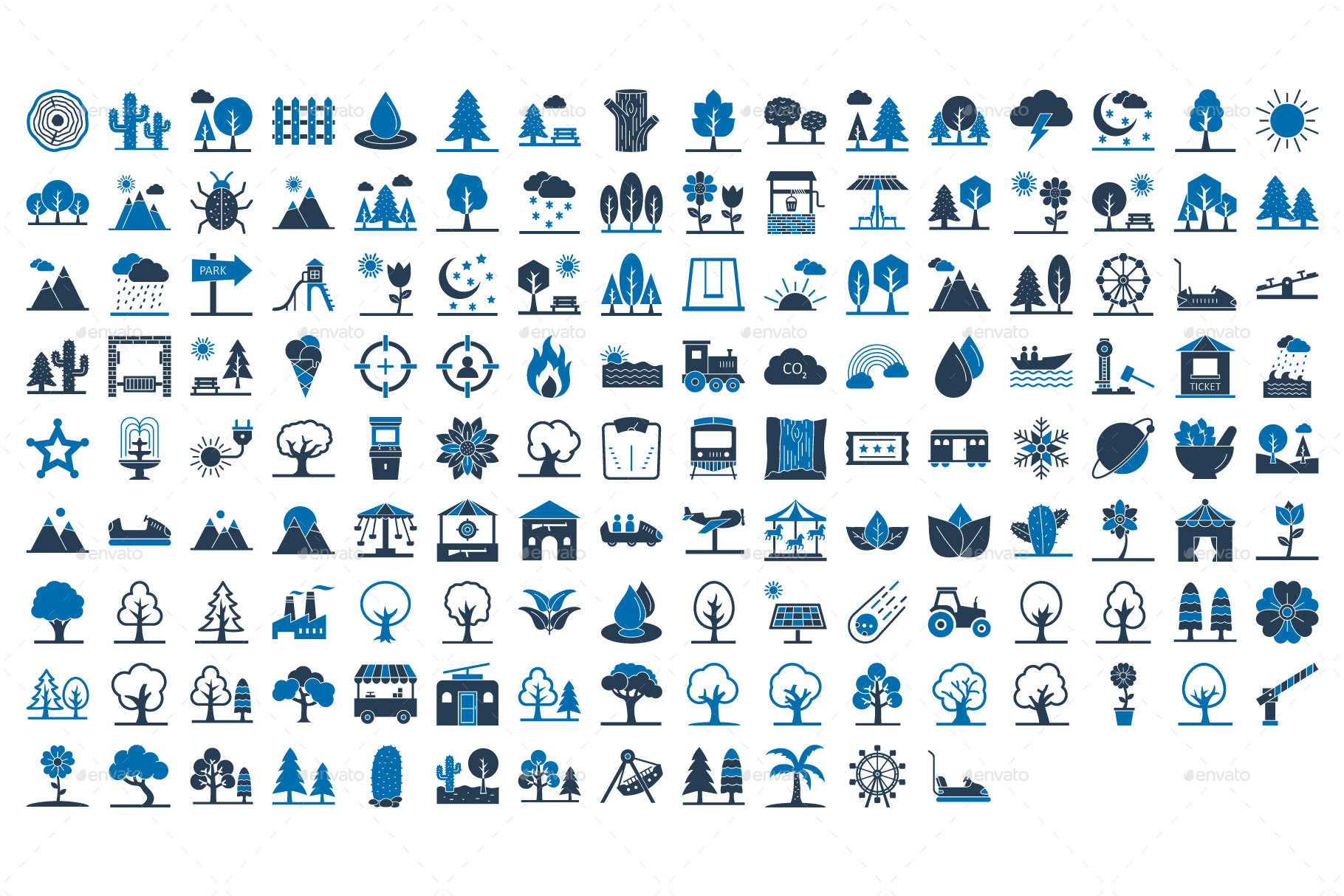 Nature Parks and Plants Icons Pack | AI | SVG | EPS, Icons | GraphicRiver