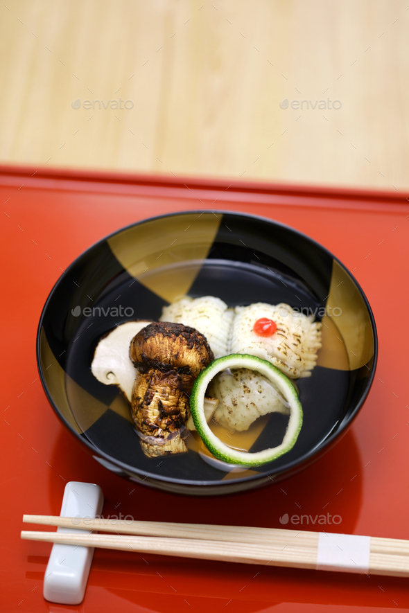 Suimono (Japanese style clear soup) with Matsutake mushroom and Hamo ...