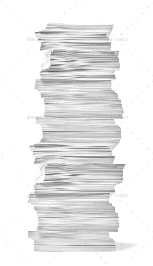 paper stack pile office paperwork busniess education Stock Photo by dvatri