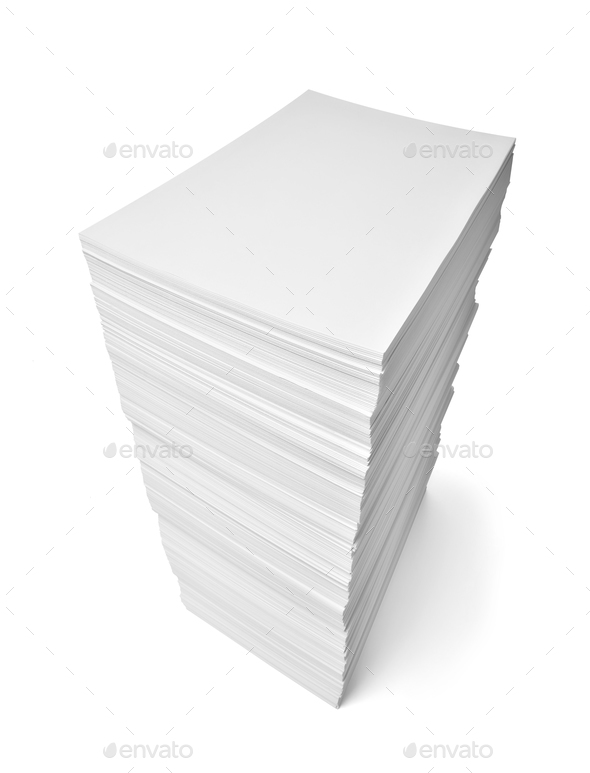 paper stack pile office paperwork busniess education Stock Photo by dvatri