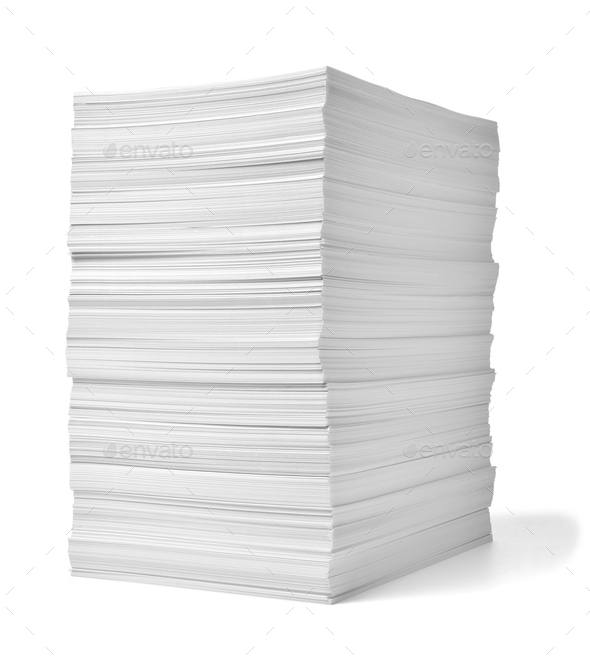 paper stack pile office paperwork busniess education Stock Photo by dvatri