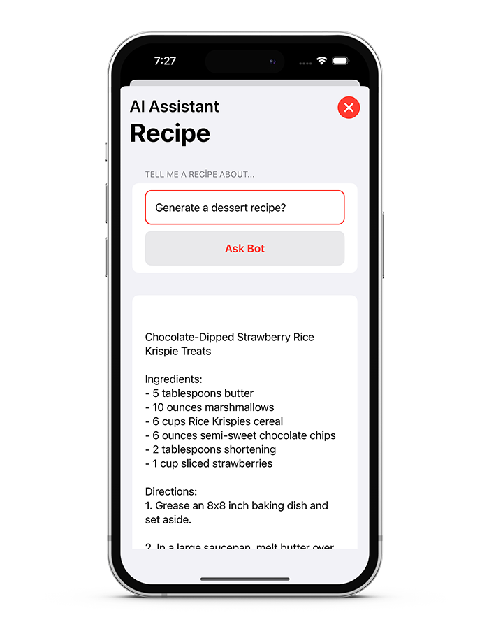 AI Recipe iOS WordPress App - AI Assistant - SwiftUI iOS Full Application by pavlistudio