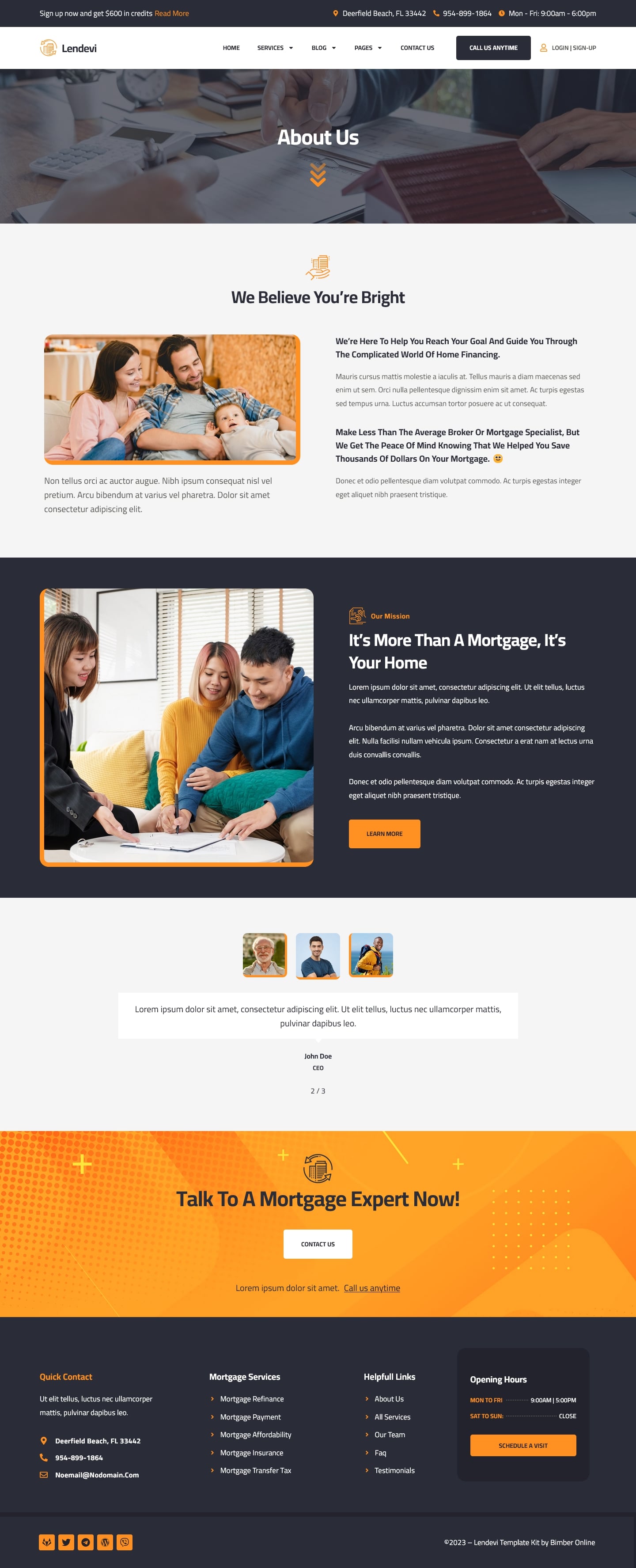 Lendevi - Mortgage Elementor Template Kit by BimberOnline | ThemeForest