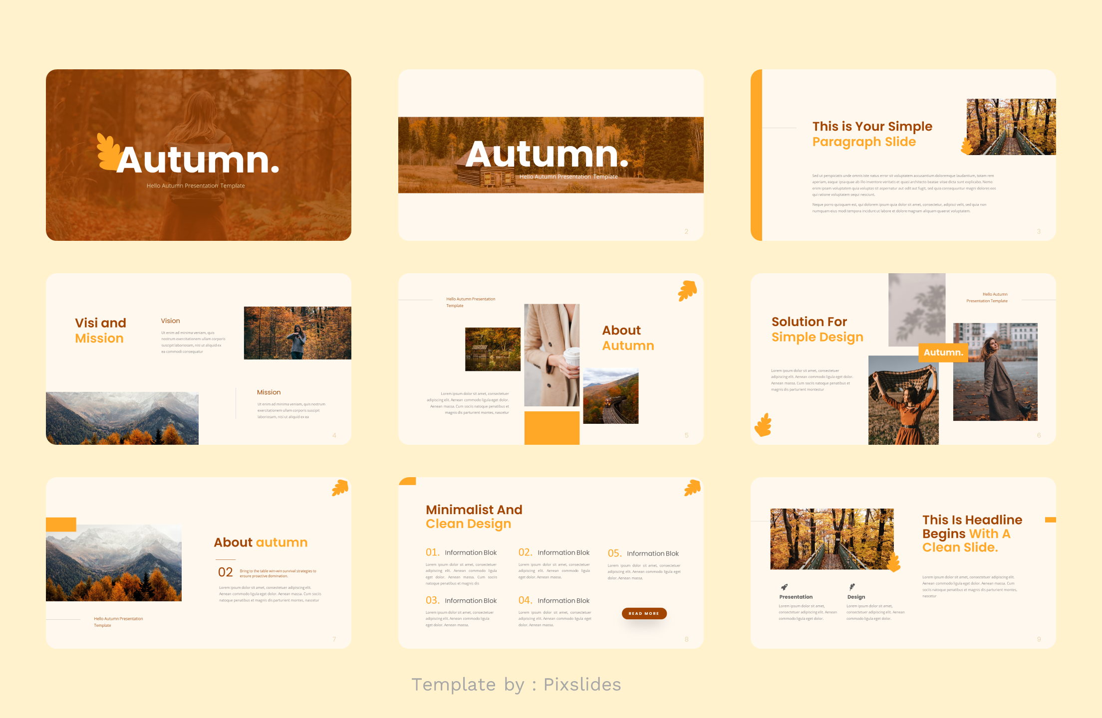 Autumn - Hello Autumn PowerPoint Template, Presentation Templates ...