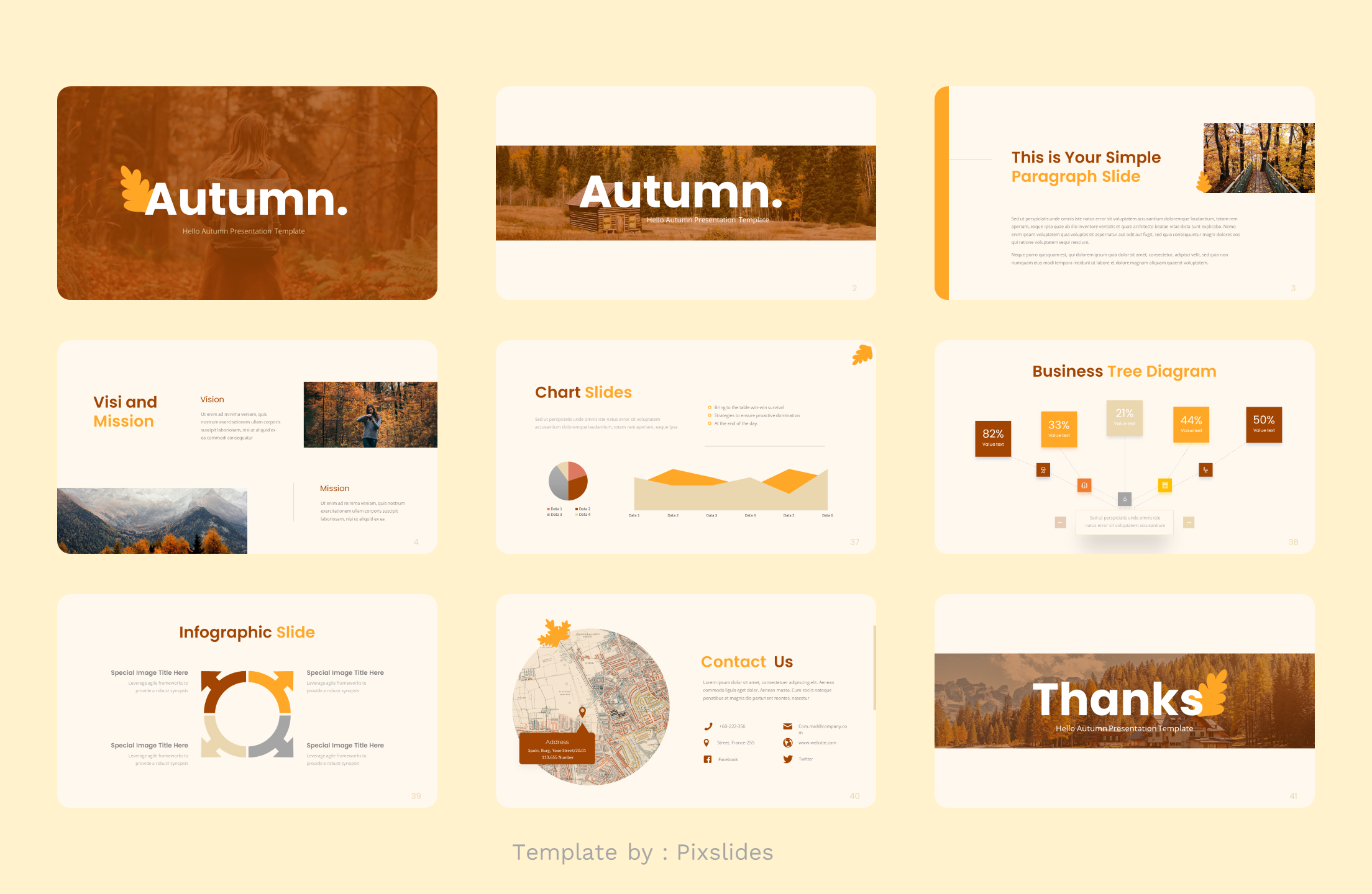 Autumn - Hello Autumn PowerPoint Template, Presentation Templates ...