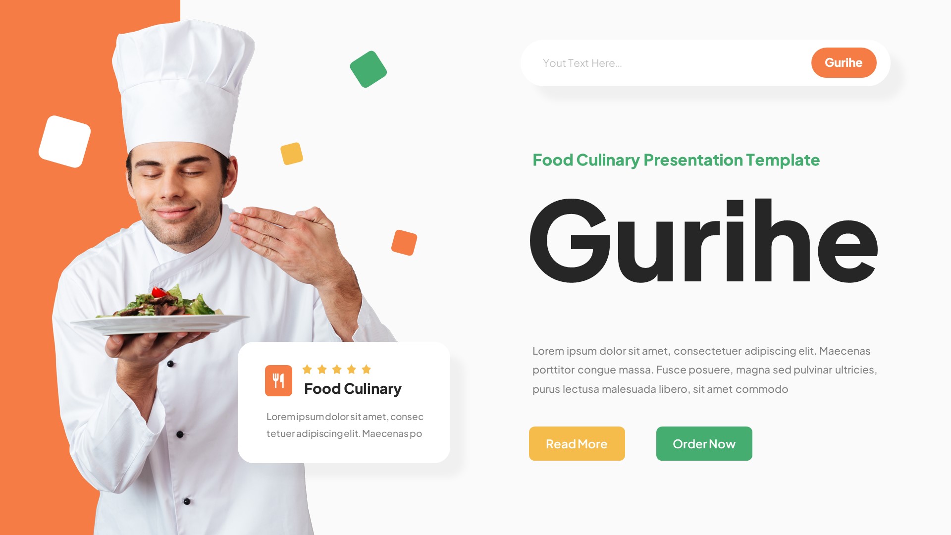 Gurihe - Food Culinary Powerpoint Template, Presentation Templates