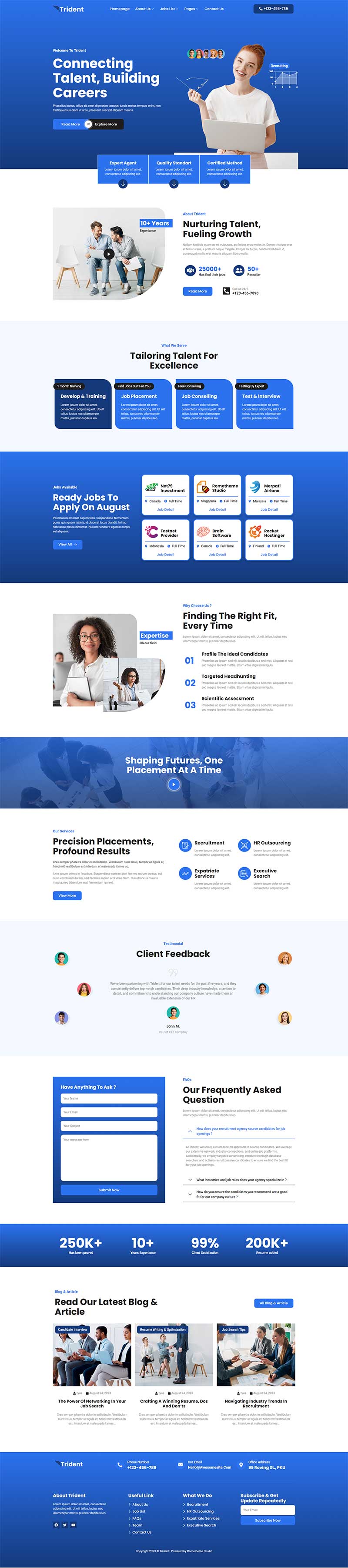 Trident - Human Resources & Recruitment Agency Elementor Template Kit ...