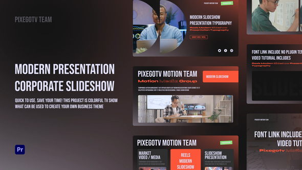 Modern Presentation Corporate Slideshow Mogrt, Premiere Pro Templates