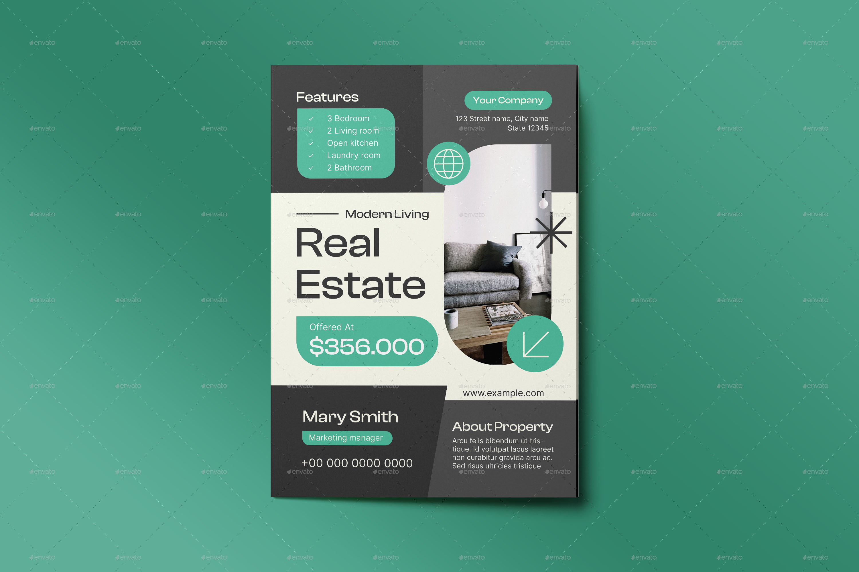 Real Estate Flyer, Print Templates | GraphicRiver