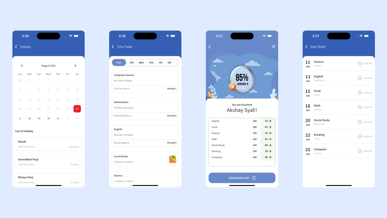 School ERP App - Flutter Mobile App Template by brixetechnology ...