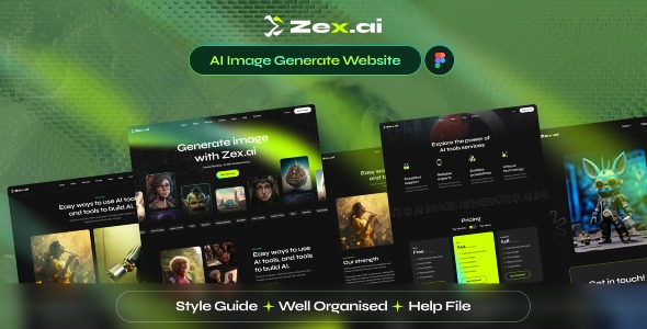 Zex - AI Image Generate Website Figma Template by Design-art | ThemeForest