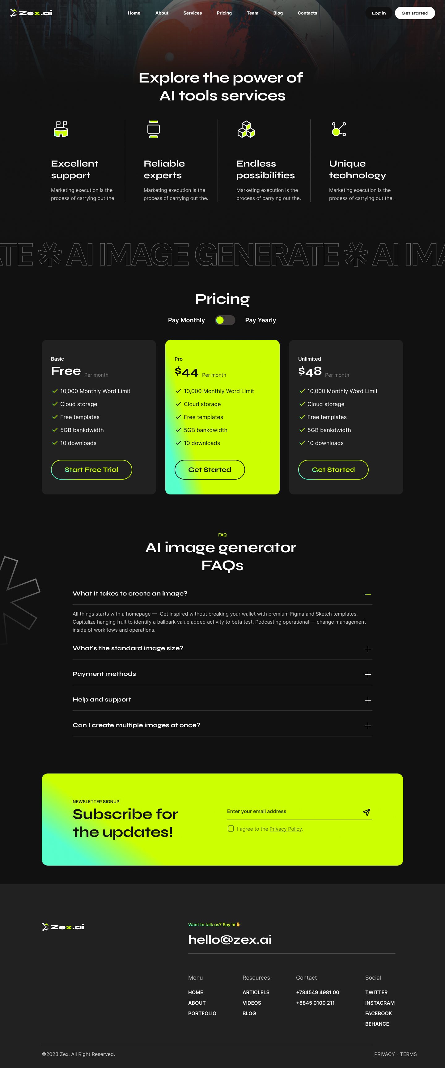 Zex - AI Image Generate Website Figma Template by Design-art | ThemeForest