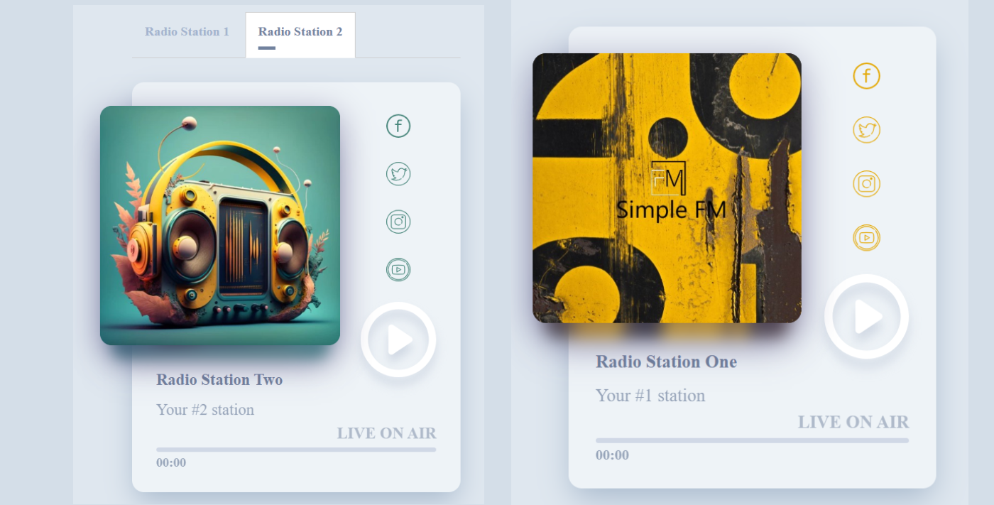 Simple FM Live Stream Radio | Single & Multiple Stations by levitnudi