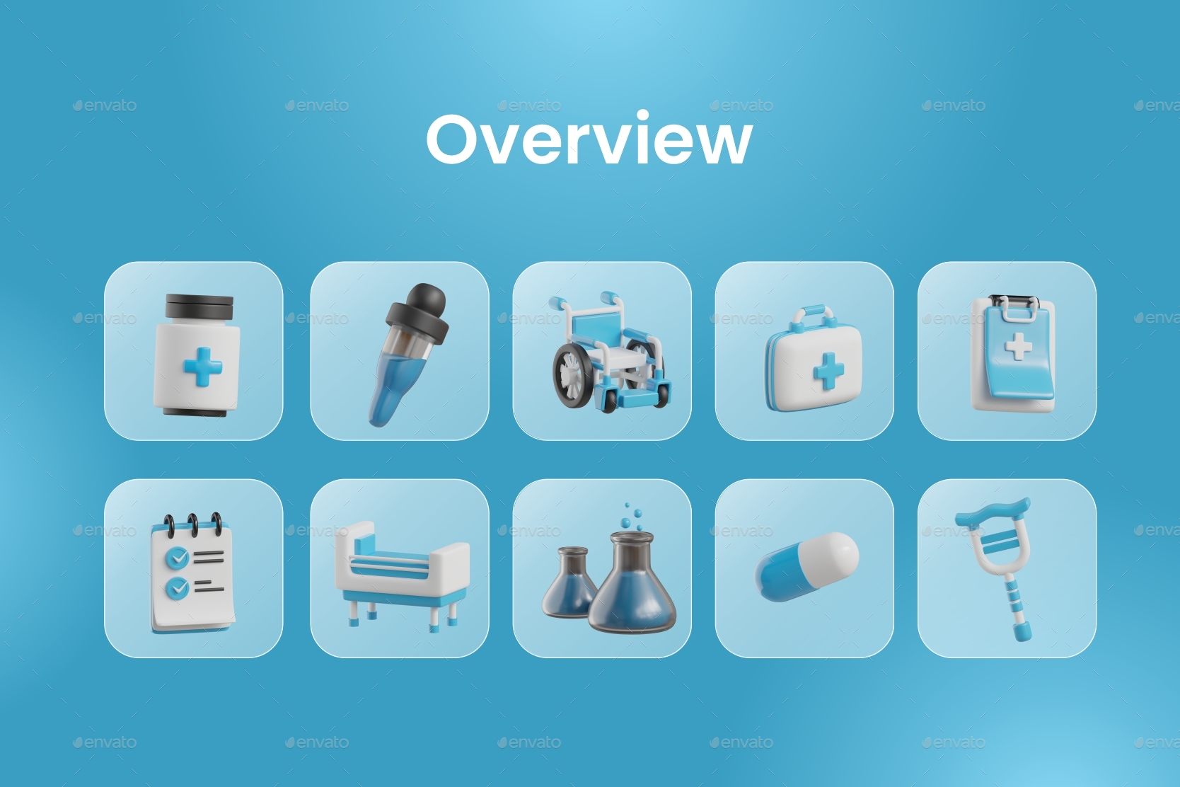 Health 3D Icon Pack, Graphics | GraphicRiver