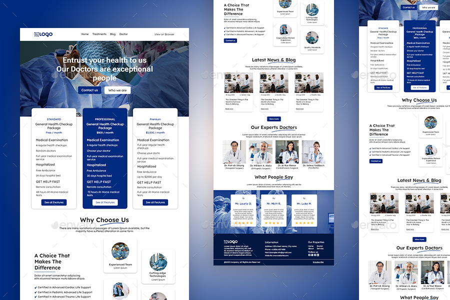 Medical Healthcare Email Newsletter PSD Template, Web Elements ...