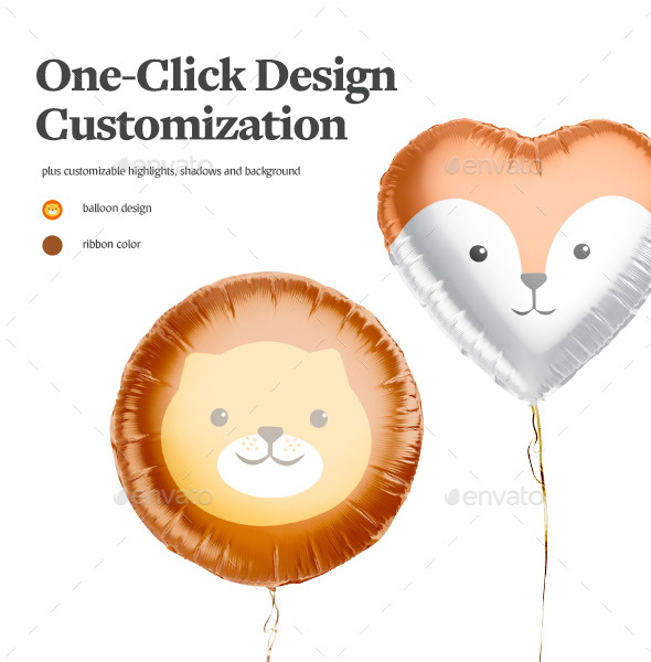 Foil Balloon Mockups, Graphics | GraphicRiver