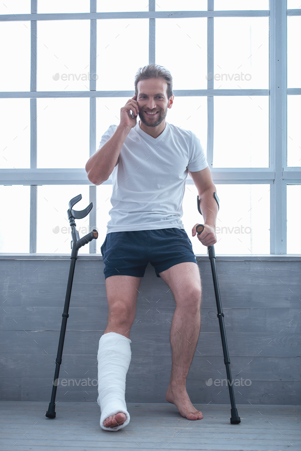 Man with broken leg Stock Photo by GeorgeRudy | PhotoDune