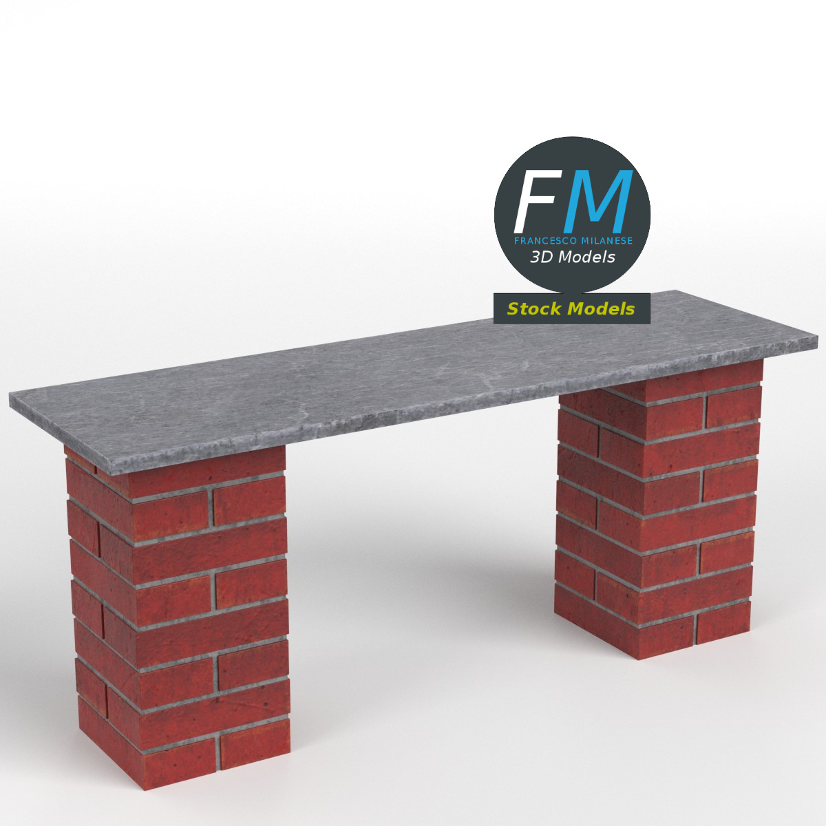 Brick bench by FrancescoMilanese85 | 3DOcean