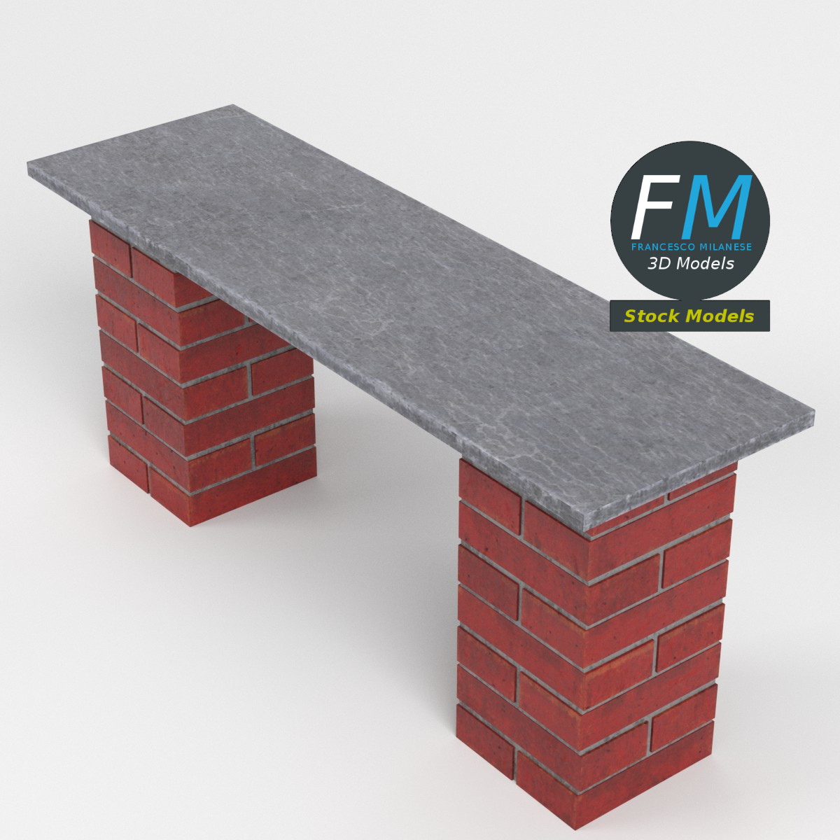 Brick bench by FrancescoMilanese85 | 3DOcean