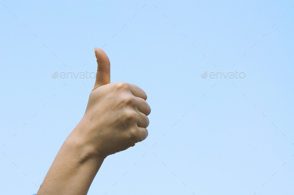 Male hand showing the sign of ok on isolated background with a copy ...