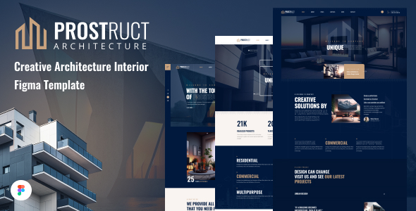 Prostruct - Architecture and Interior Design Figma Template by valorwide