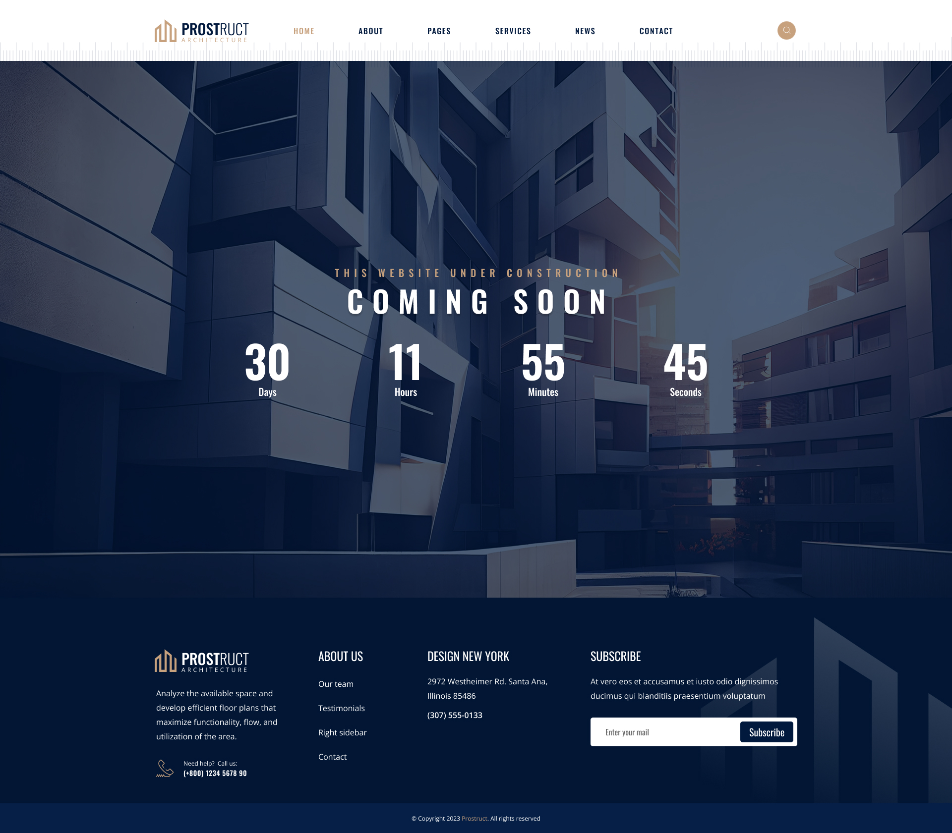 Prostruct - Architecture and Interior Design Figma Template by valorwide