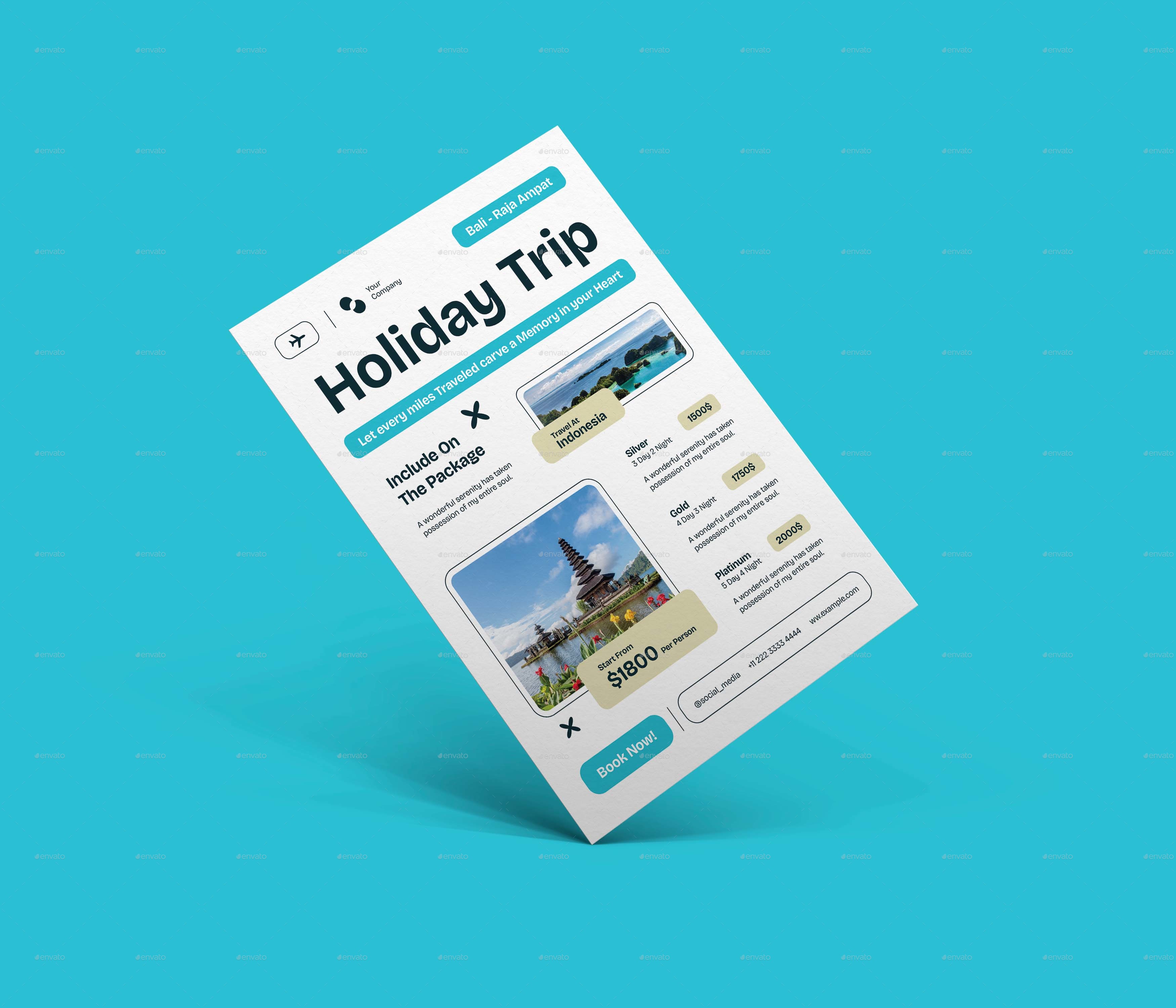 Modern Travel Package Flyer Set, Print Templates | GraphicRiver