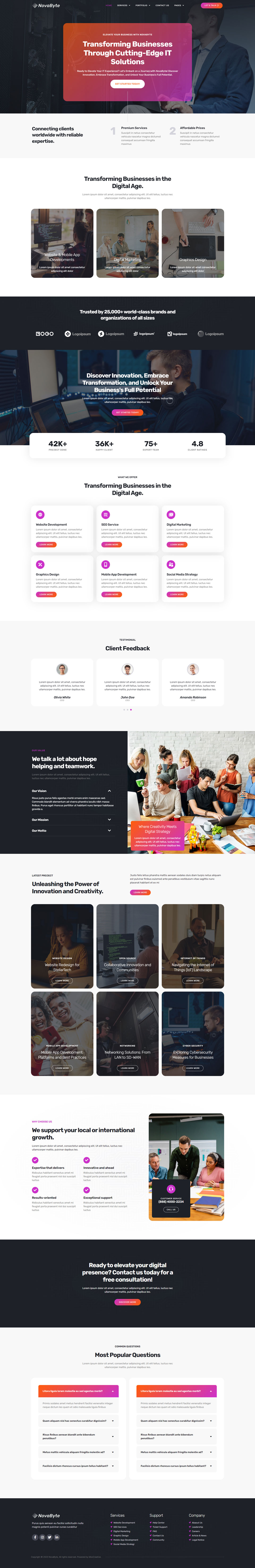 Novabyte - IT Solutions & Services Company Elementor Pro Template Kit ...