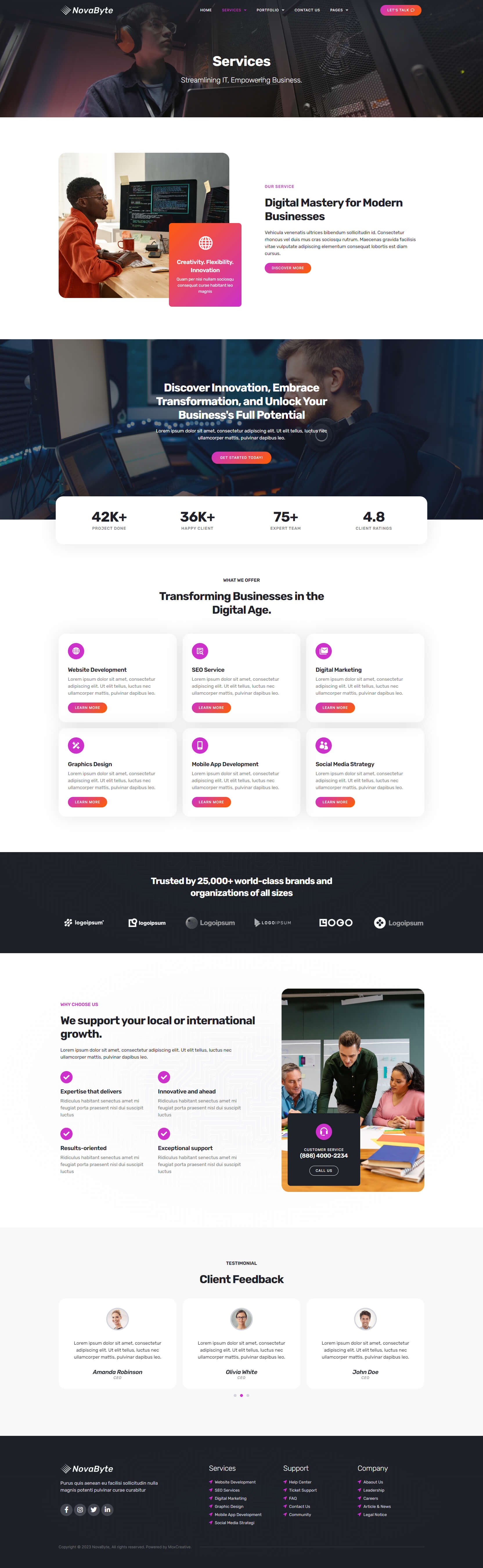 Novabyte - IT Solutions & Services Company Elementor Pro Template Kit by moxcreative