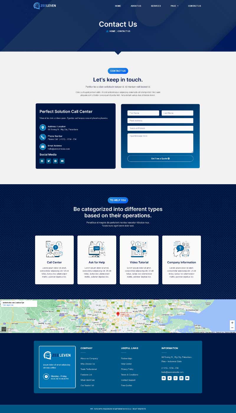 Zeeleven - Call Center & Support Company Elementor Template Kit by ...