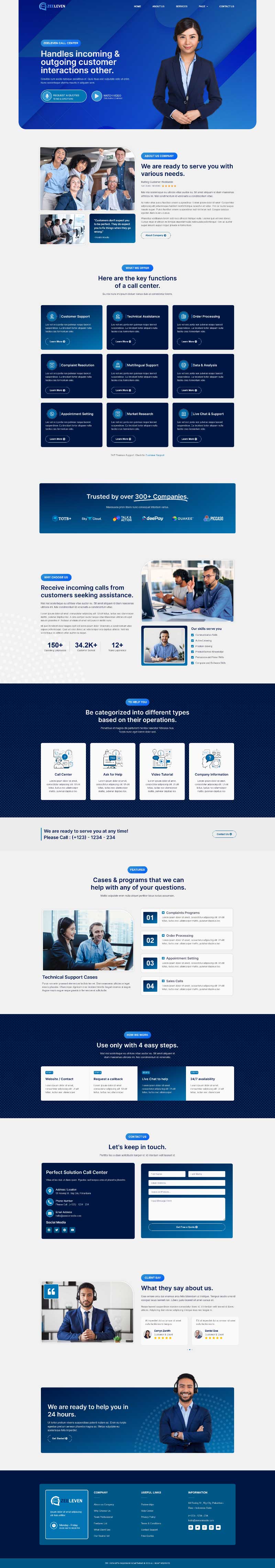 Zeeleven - Call Center & Support Company Elementor Template Kit by ...