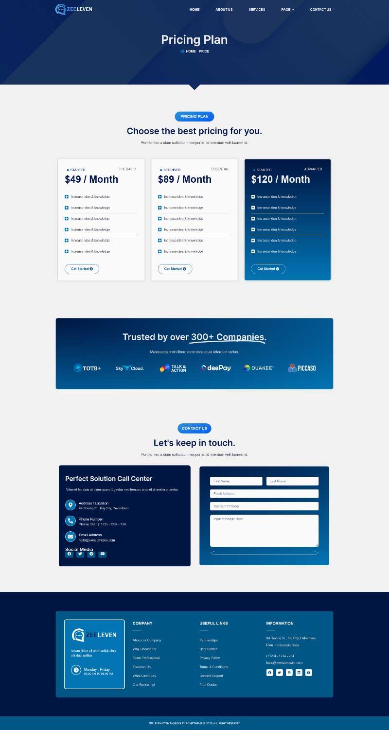 Zeeleven - Call Center & Support Company Elementor Template Kit by ...