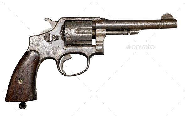 Pistol revolver isolated on white background. Gun cutout Stock Photo by ...