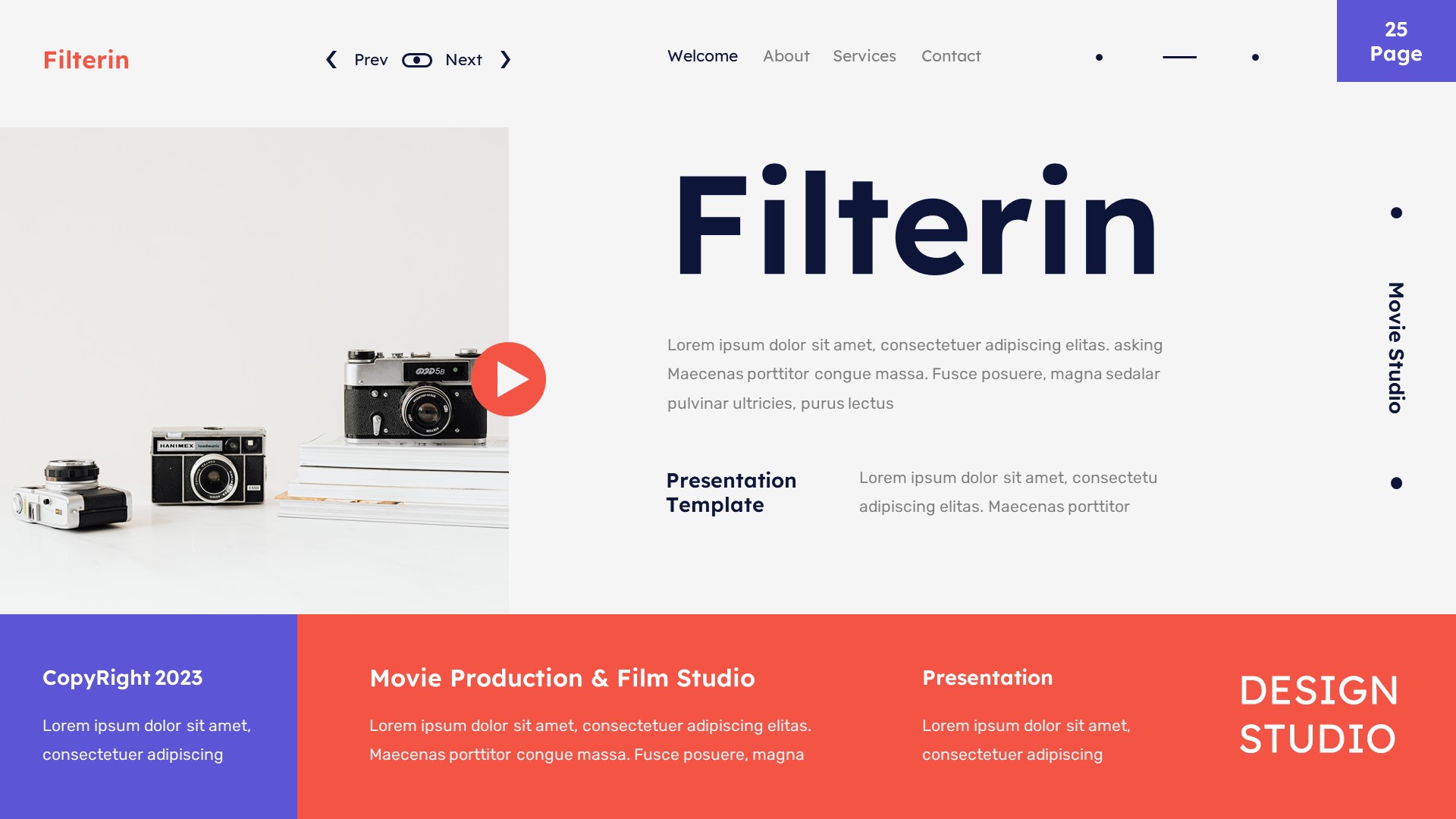 Filterin - Movie Production & Film Studio Powerpoint Template ...
