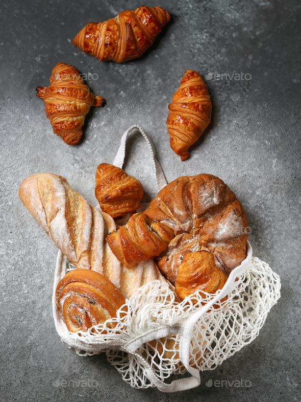 range of bakery croissants and buns Stock Photo by Dream79 | PhotoDune