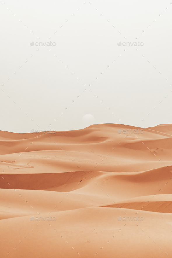 Sand texture during sunrise, Sahara Desert Merzouga, Morocco vertical ...