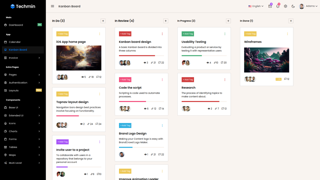 Techmin Bootstrap Ui Kit And Admin Dashboard Template By Techzaa Codecanyon