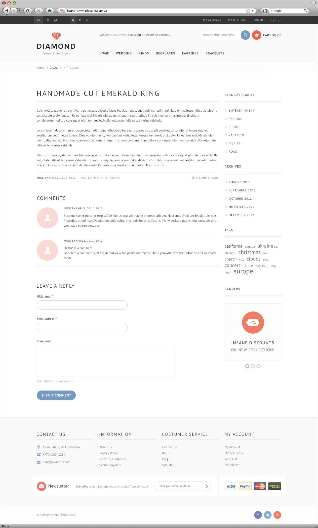 Diamond — HTML5 & CSS3 store template by WpWay_ | ThemeForest