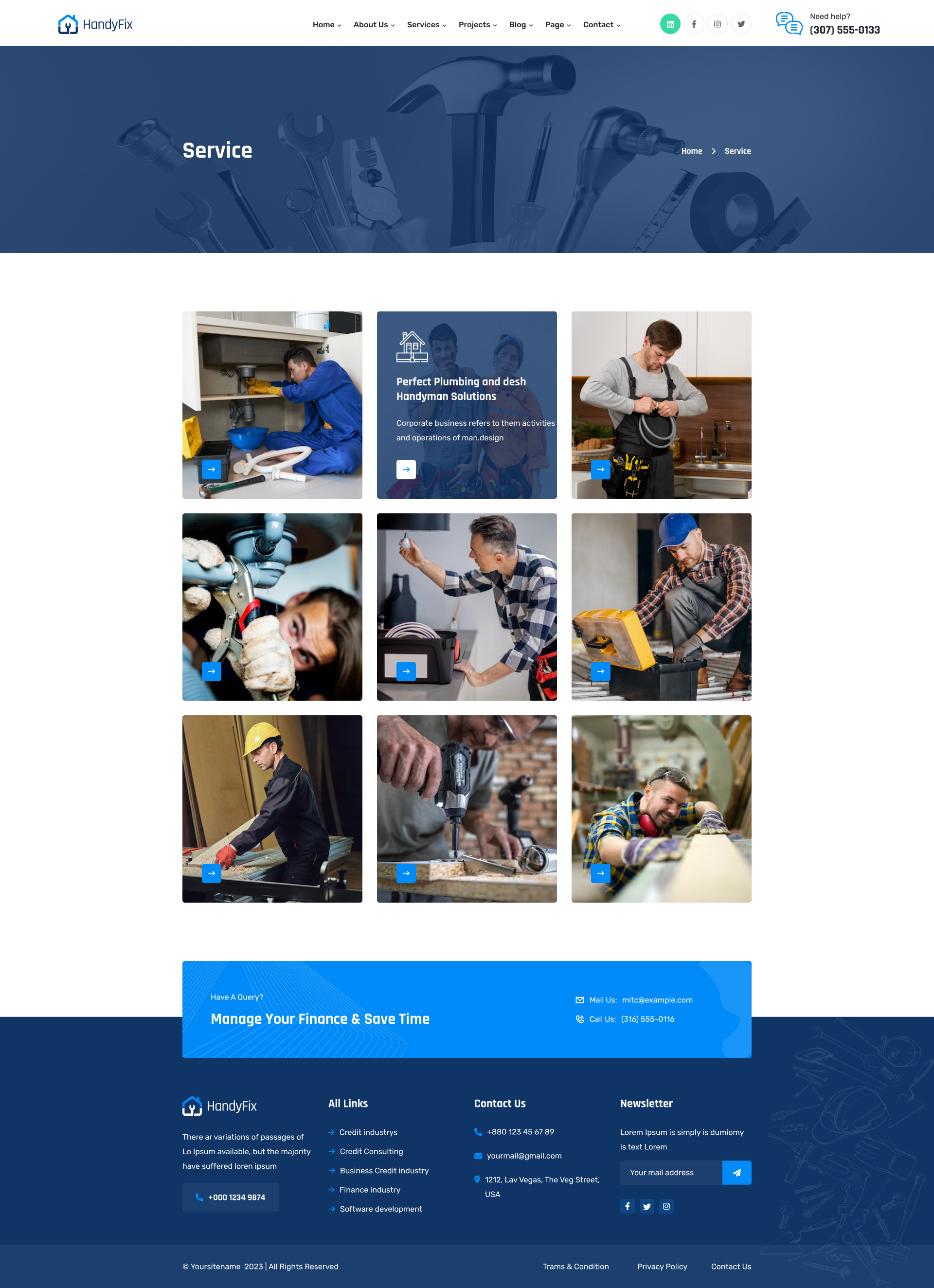 HandyFix - Handyman & Plumber Figma Template by bracketweb | ThemeForest