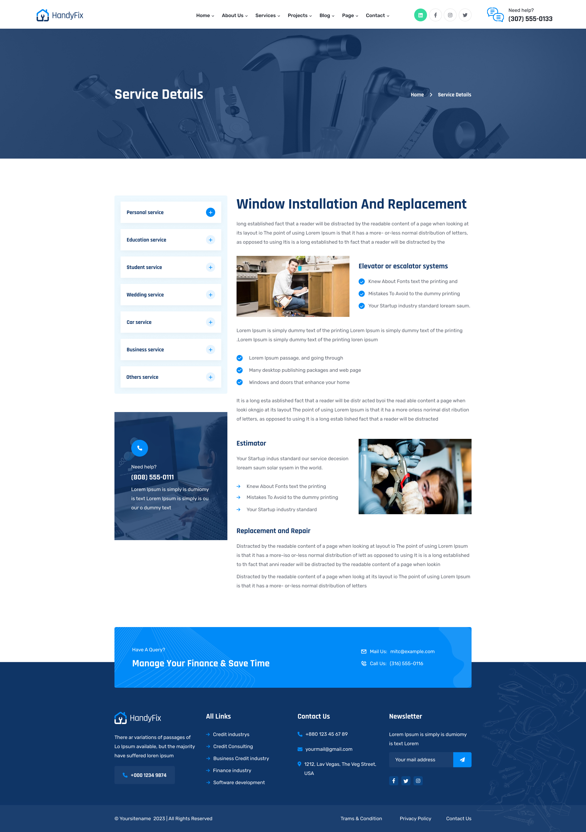 HandyFix - Handyman & Plumber Figma Template by bracketweb | ThemeForest