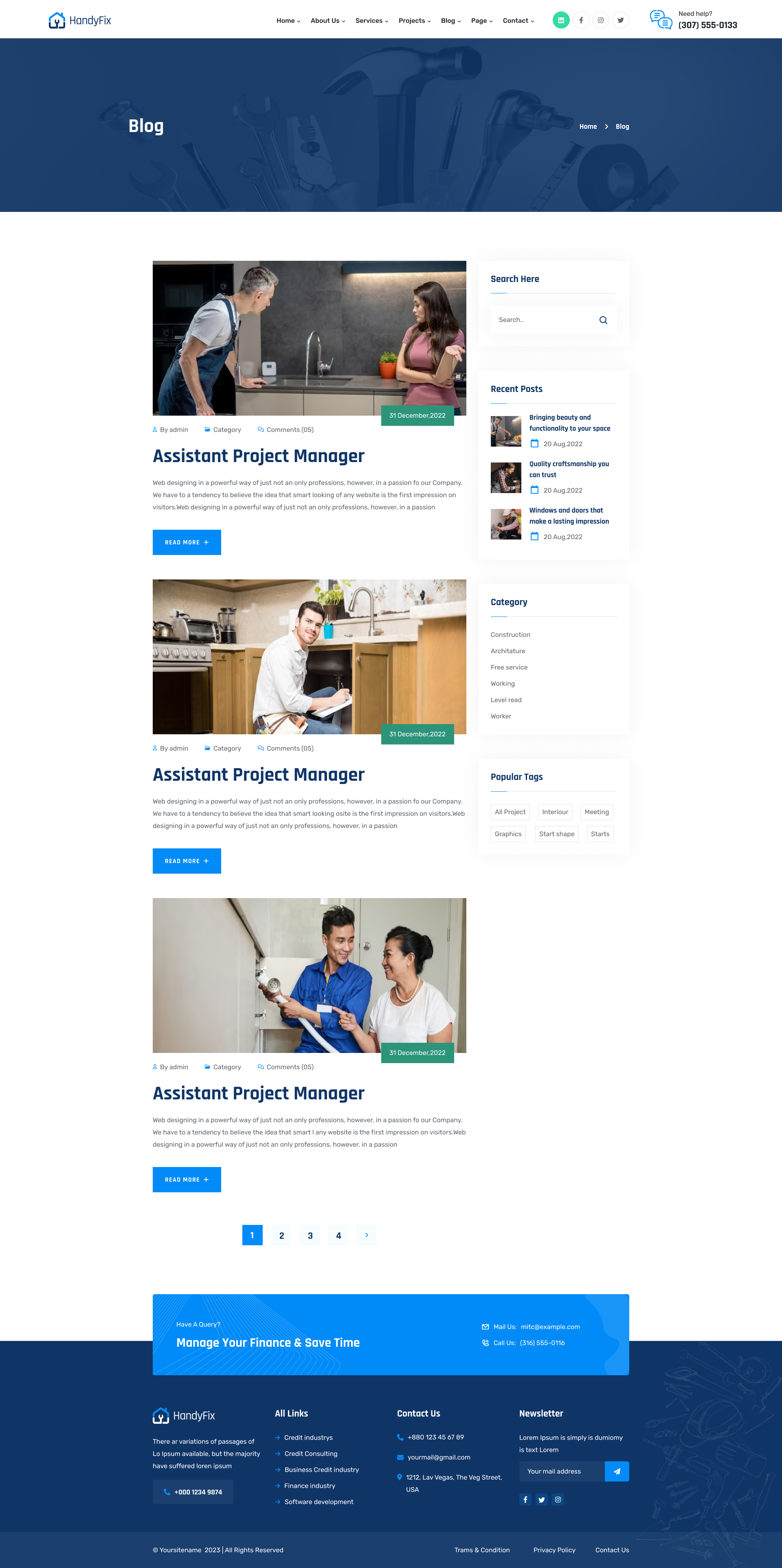HandyFix - Handyman & Plumber Figma Template by bracketweb | ThemeForest