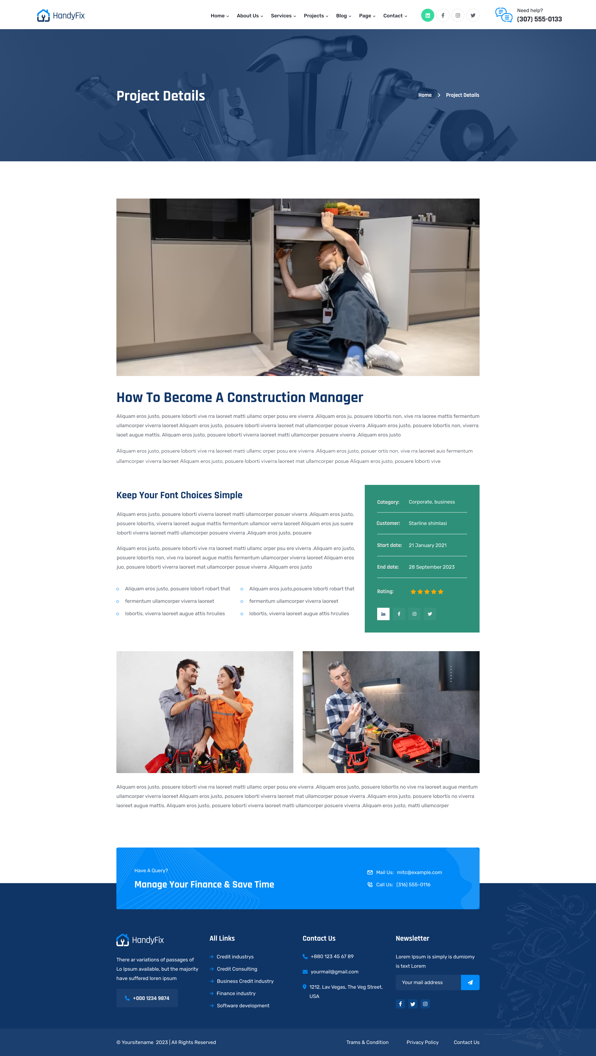 HandyFix - Handyman & Plumber Figma Template by bracketweb | ThemeForest