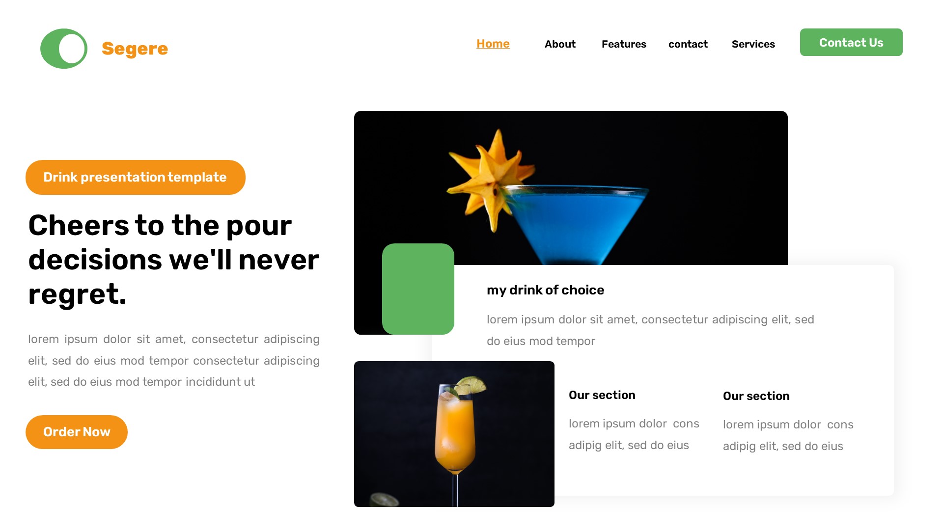 Segere - Drink Fresh Fruit Google Slides Template, Presentation Templates