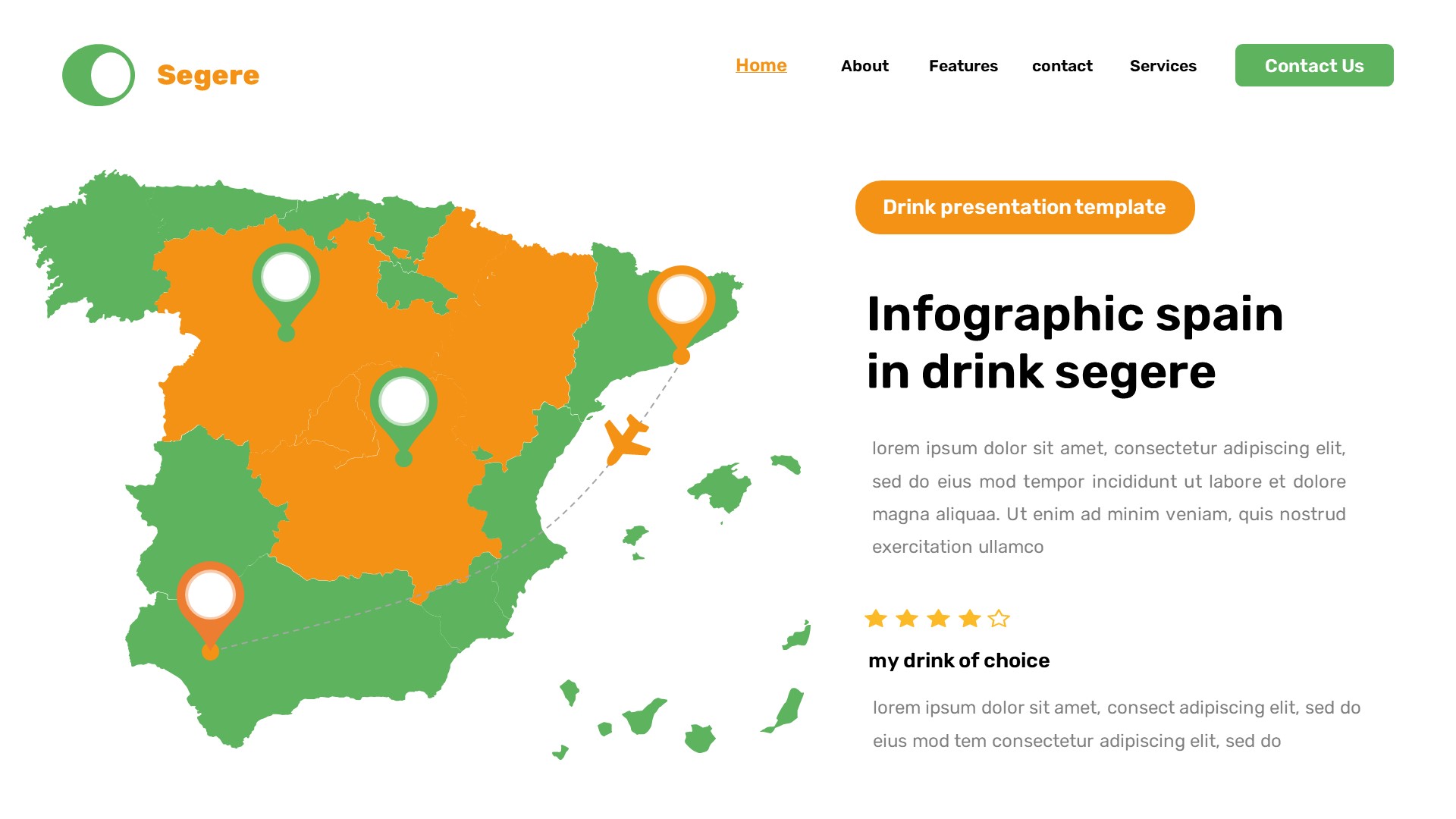 Segere - Drink Fresh Fruit Google Slides Template, Presentation Templates