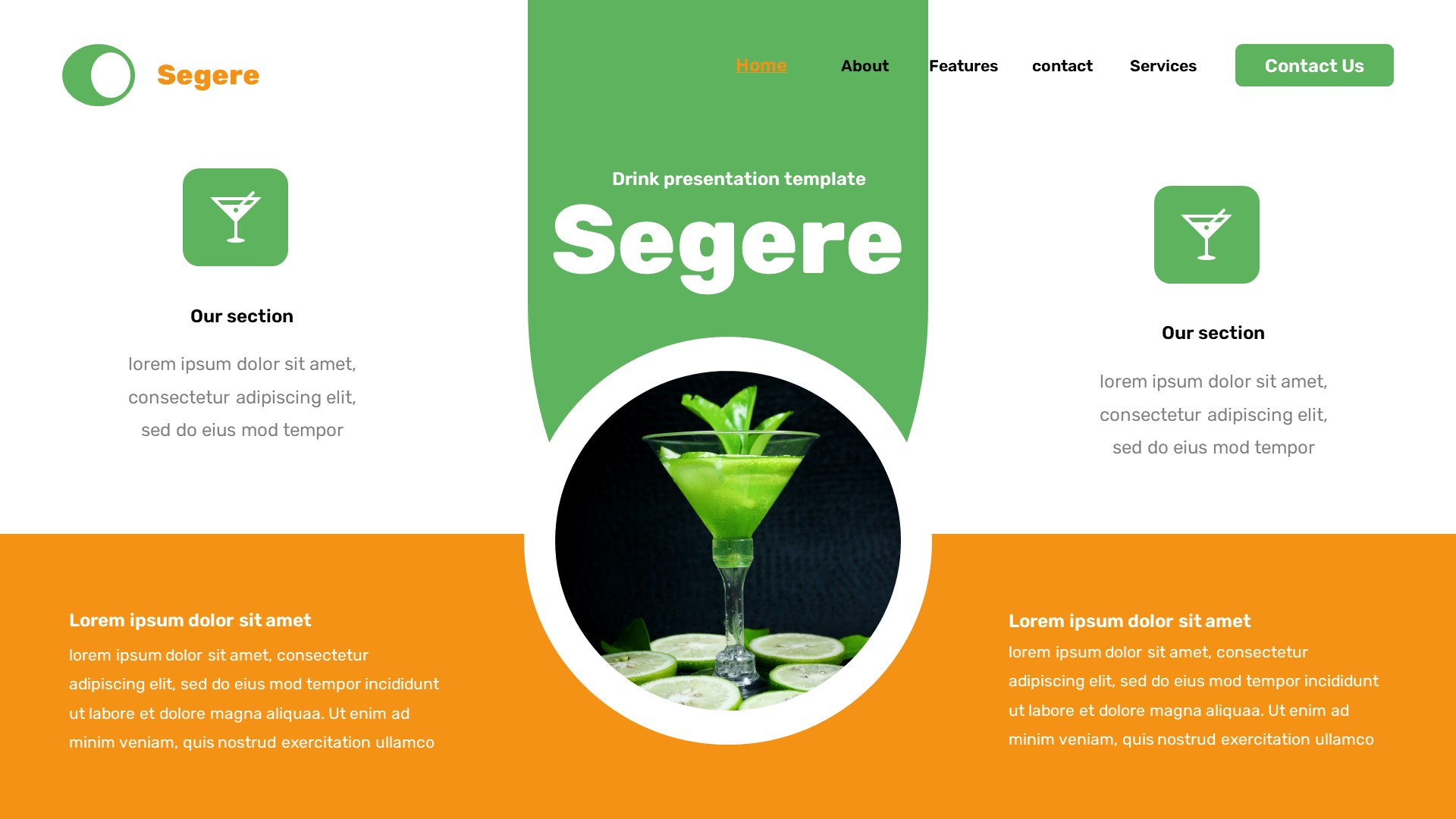 Segere - Drink Fresh Fruit Google Slides Template, Presentation Templates