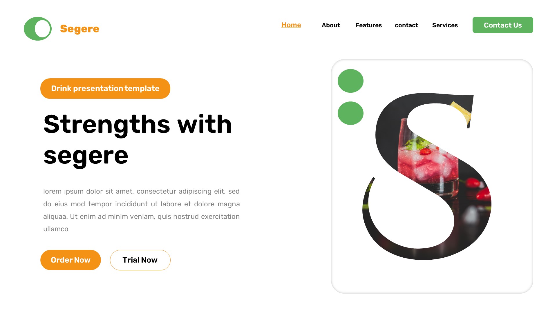 Segere - Drink Fresh Fruit Google Slides Template, Presentation Templates