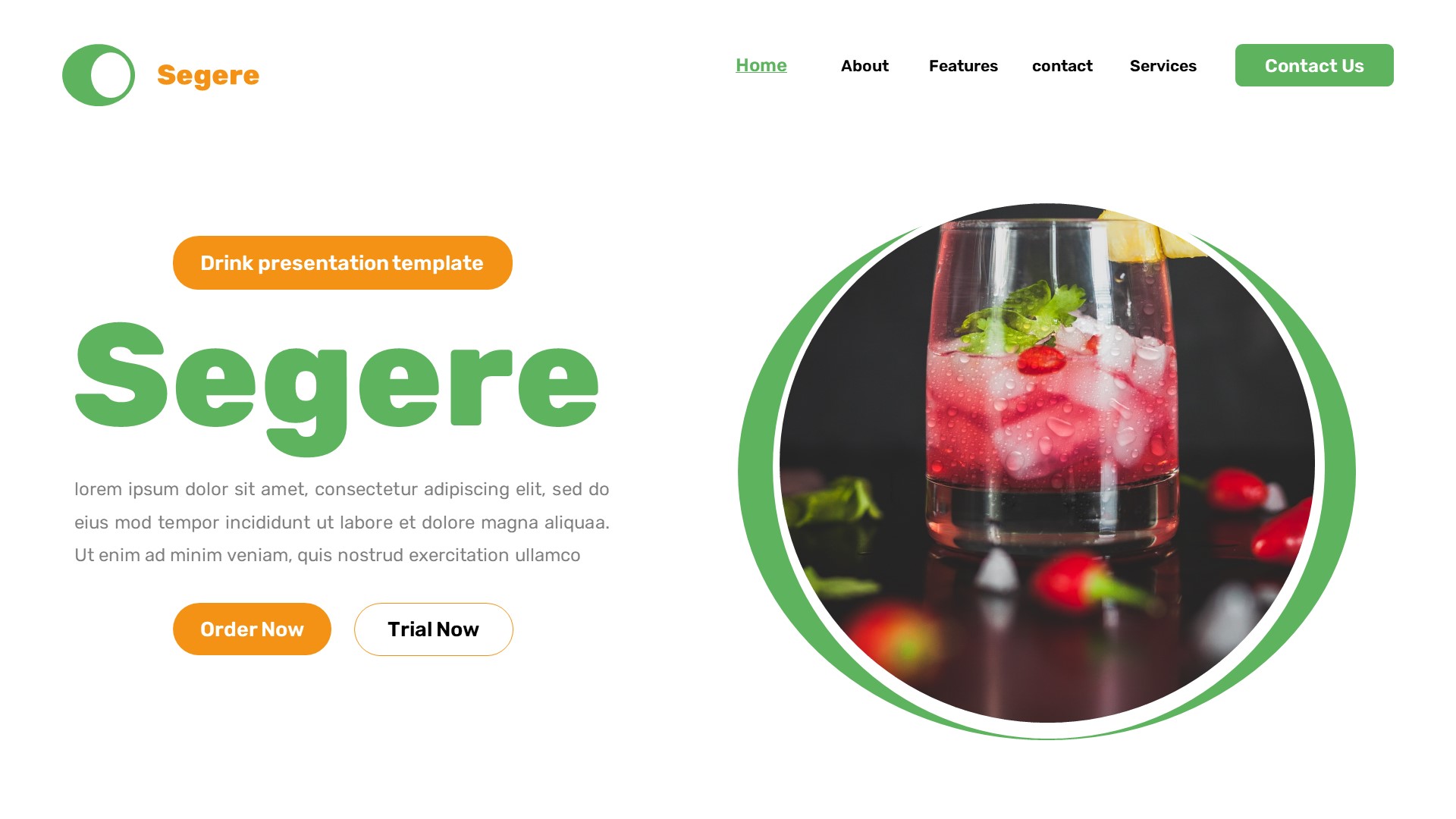 Segere - Drink Fresh Fruit Powerpoint Template, Presentation Templates