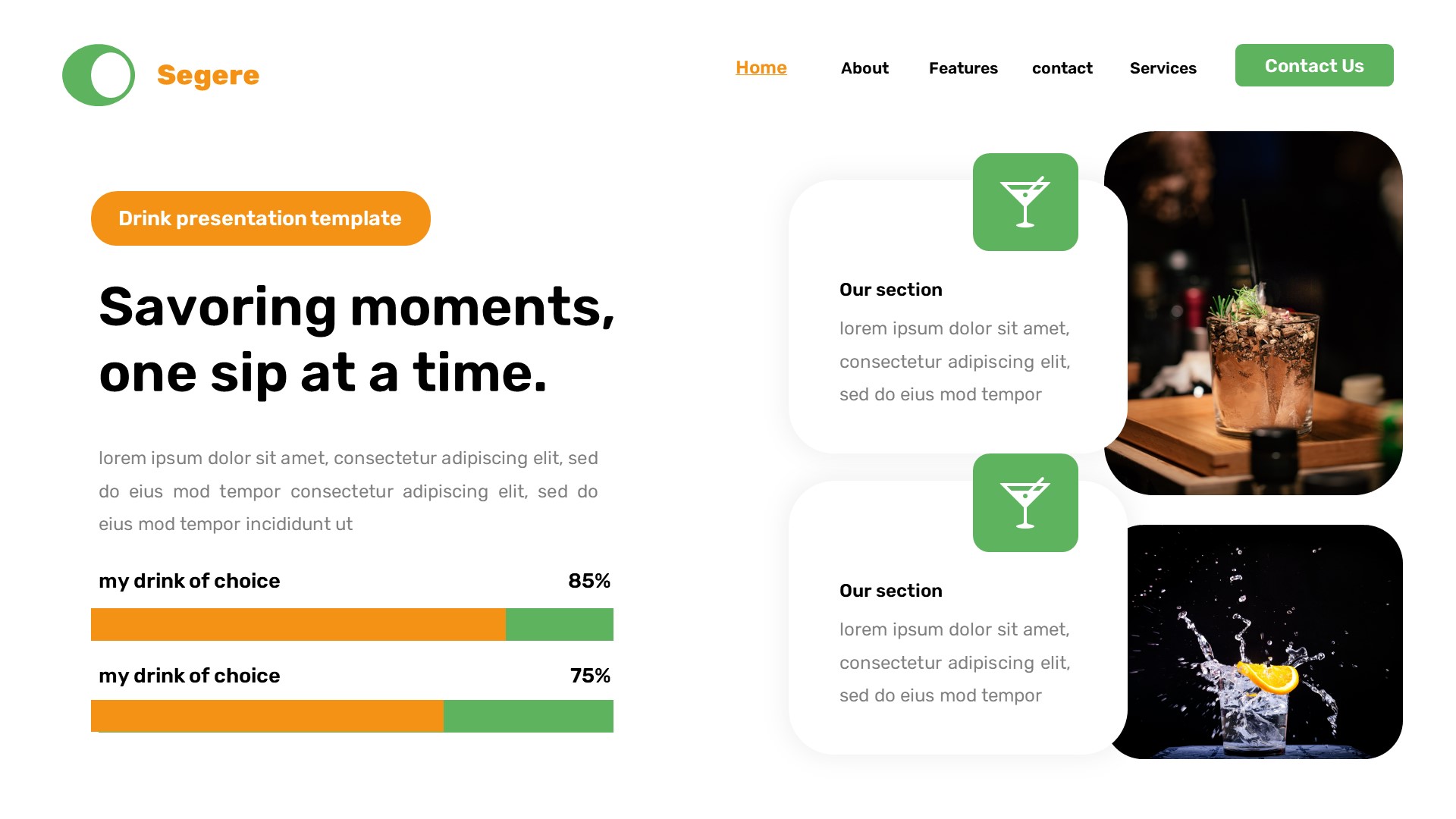 Segere - Drink Fresh Fruit Powerpoint Template, Presentation Templates
